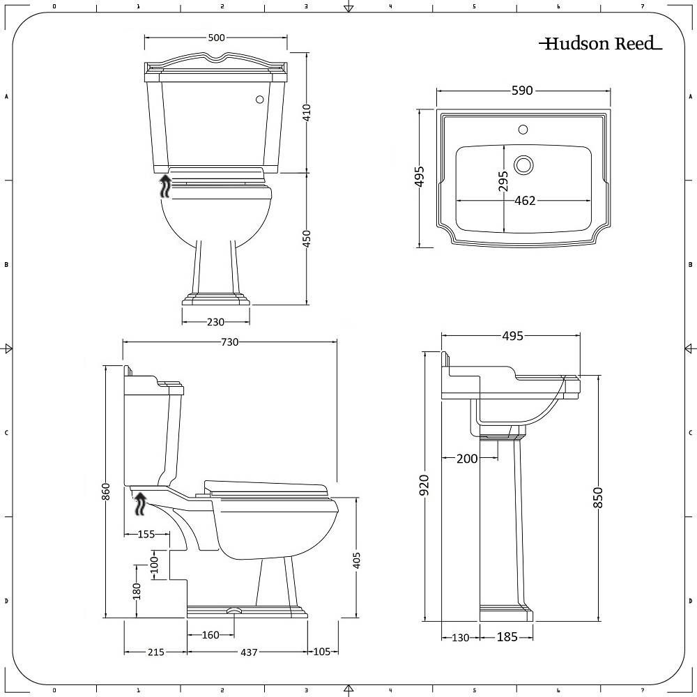 Set Bagno Completo di Lavabo Monoforo su Colonna in Stile Classico ...